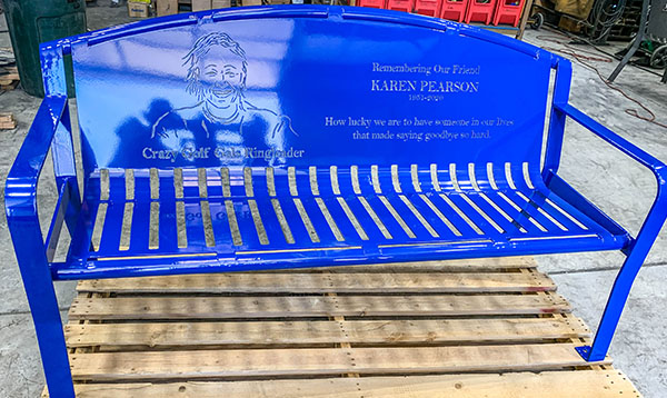 Golf Themed Memorial Bench - Smith Steelworks