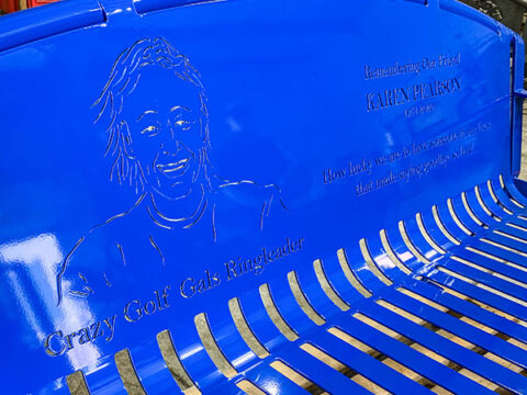 Golf Themed Memorial Bench - Smith Steelworks