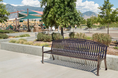 8-Foot Memorial Park Bench - Smith Steelworks