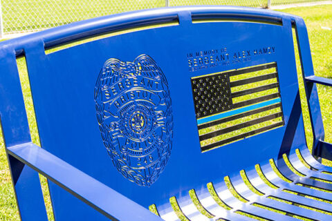 Thin Blue Line Police Bench - Smith Steelworks